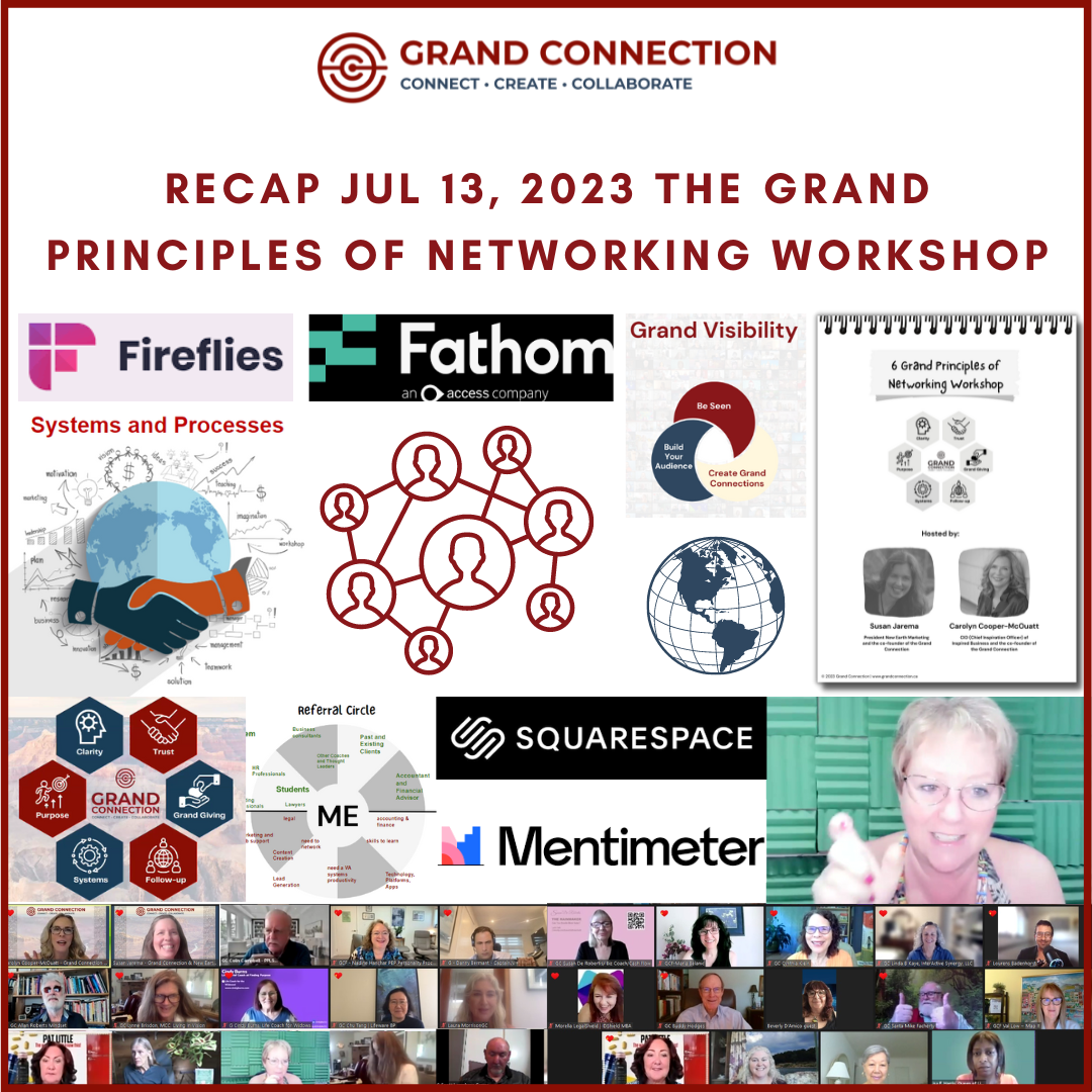 RECAP Jul 13, 2023 - The Grand Principles of Networking Workshop ...