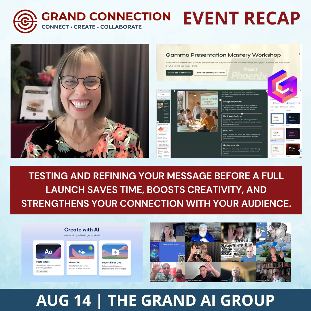Recap Aug 14 | 🐝 Buzzworthy Content in Minutes with Gamma & Judy Baker ...
